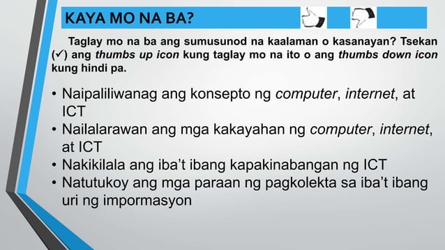 Ict lesson epp 4 aralin 9 pangangalap ng impormasyon gamit ang ict | PPTX