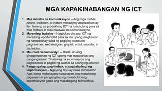 Ict lesson epp 4 aralin 9 pangangalap ng impormasyon gamit ang ict | PPTX