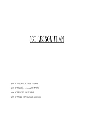 Ict lesson plan | DOCX