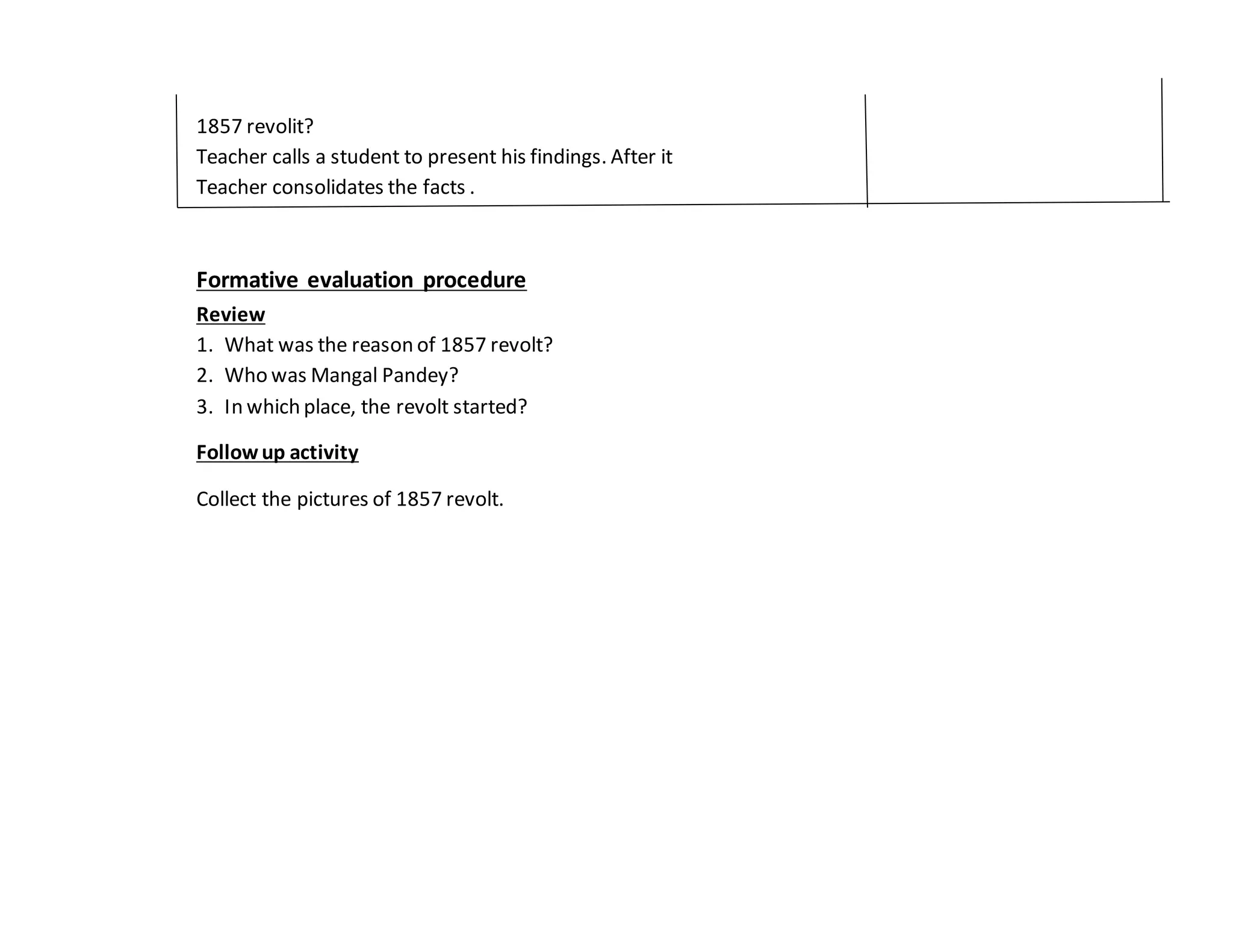 Ict lesson plan 1857 revolt | DOCX