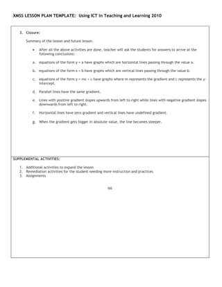Ict lesson plan for sec 1 e (fuctions and graphs) | PDF