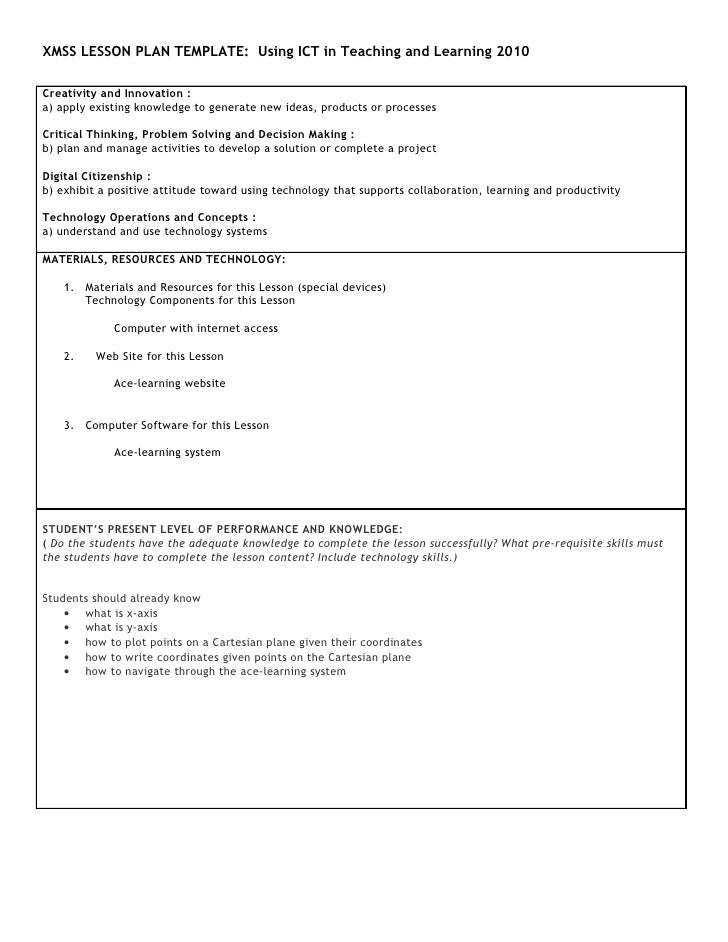Ict lesson plan for sec 1 e (fuctions and graphs)