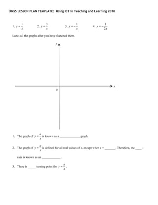 Ict lesson plan for sec 3 e (fuctions and graphs) | PDF