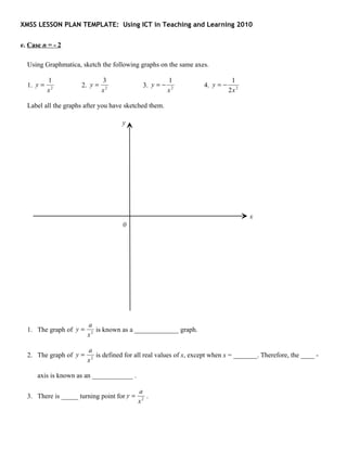 Ict lesson plan for sec 3 e (fuctions and graphs) | PDF