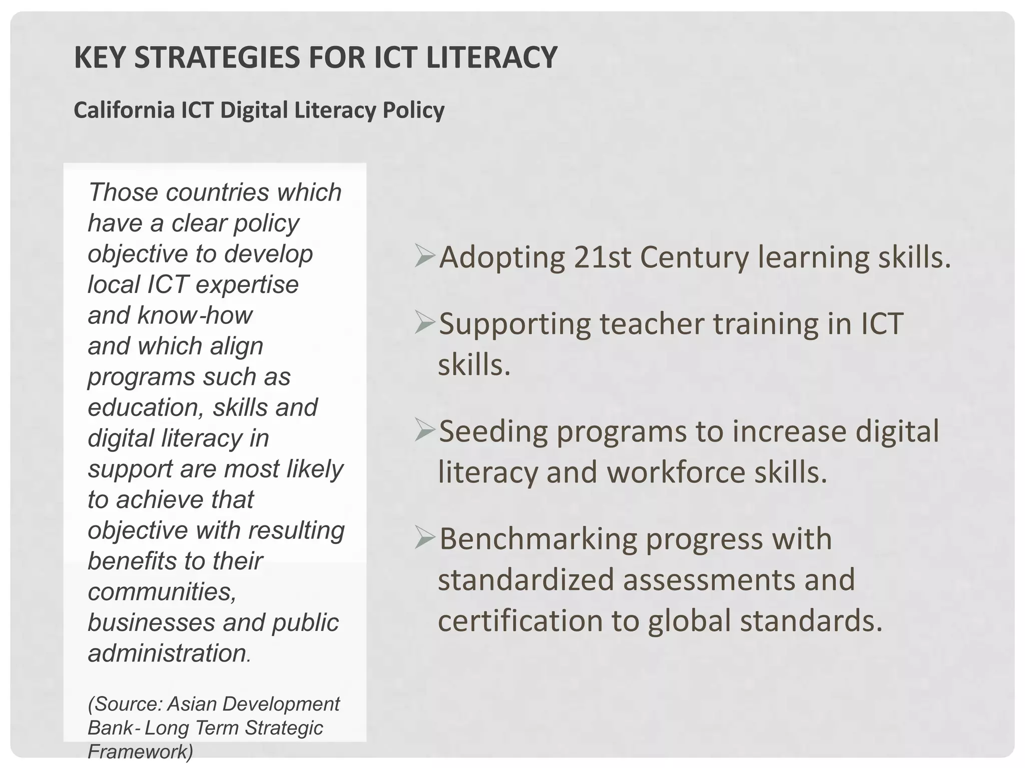 ICT Literacy Report and Plan | PPTX