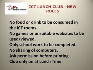 APS Lunch ICT Timetable | PPTX