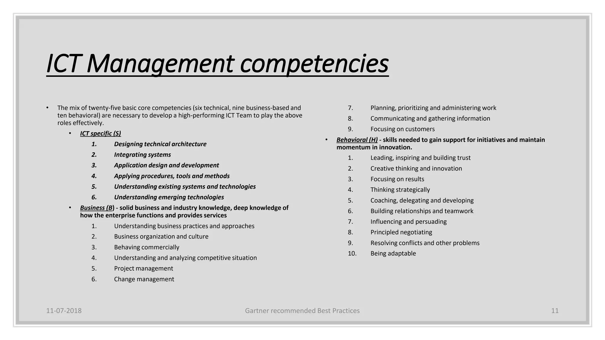 Ict mgmt processes_roles_competencies | PPT
