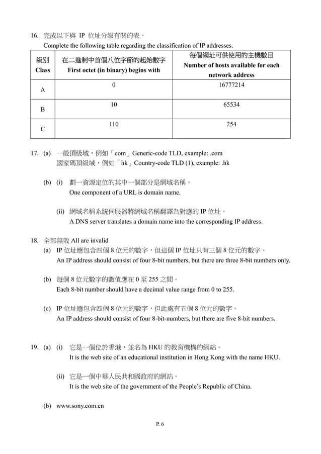 Ict networking exercise short questions answer | PDF