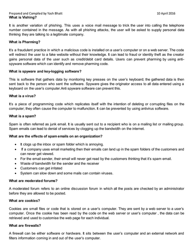 Cambridge IGCSE ICT Revision Notes