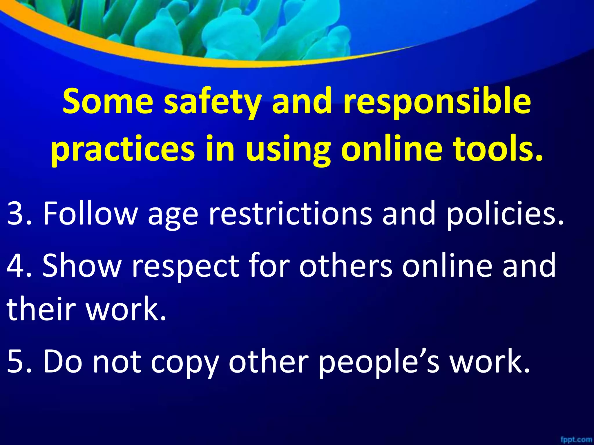 ICT online tools & Internet Safety | PPTX