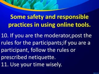 ICT online tools & Internet Safety | PPTX
