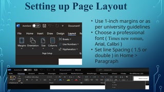 thesis writing using Microsoft word presentation | PPTX