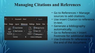 thesis writing using Microsoft word presentation | PPTX