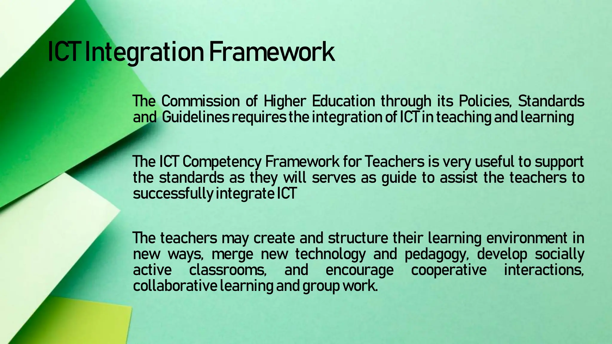 ICT PEDAGOGY INTEGRATION IN LEARNING PLANS.pptx | Professional School ...