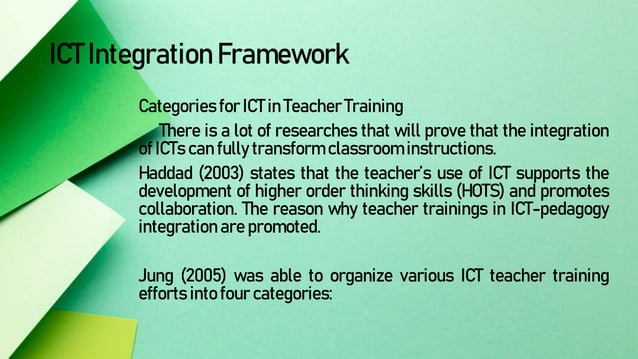 ICT PEDAGOGY INTEGRATION IN LEARNING PLANS.pptx | Professional School | Postgraduate Education