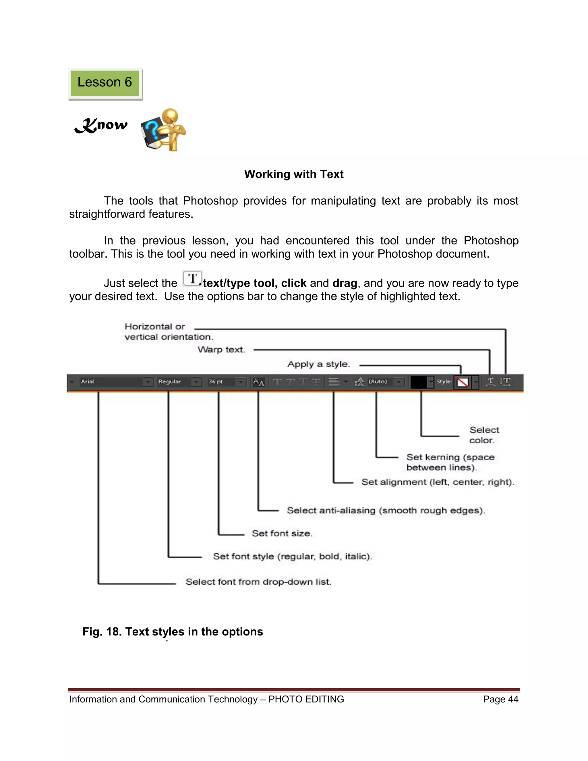 Grade 7 or Grade 8 ICT Photo Editing Learning Materials | PDF