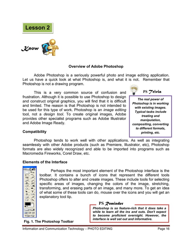 Grade 7 or Grade 8 ICT Photo Editing Learning Materials | PDF | Photo ...