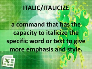 Microsoft Excel Basics | PPT