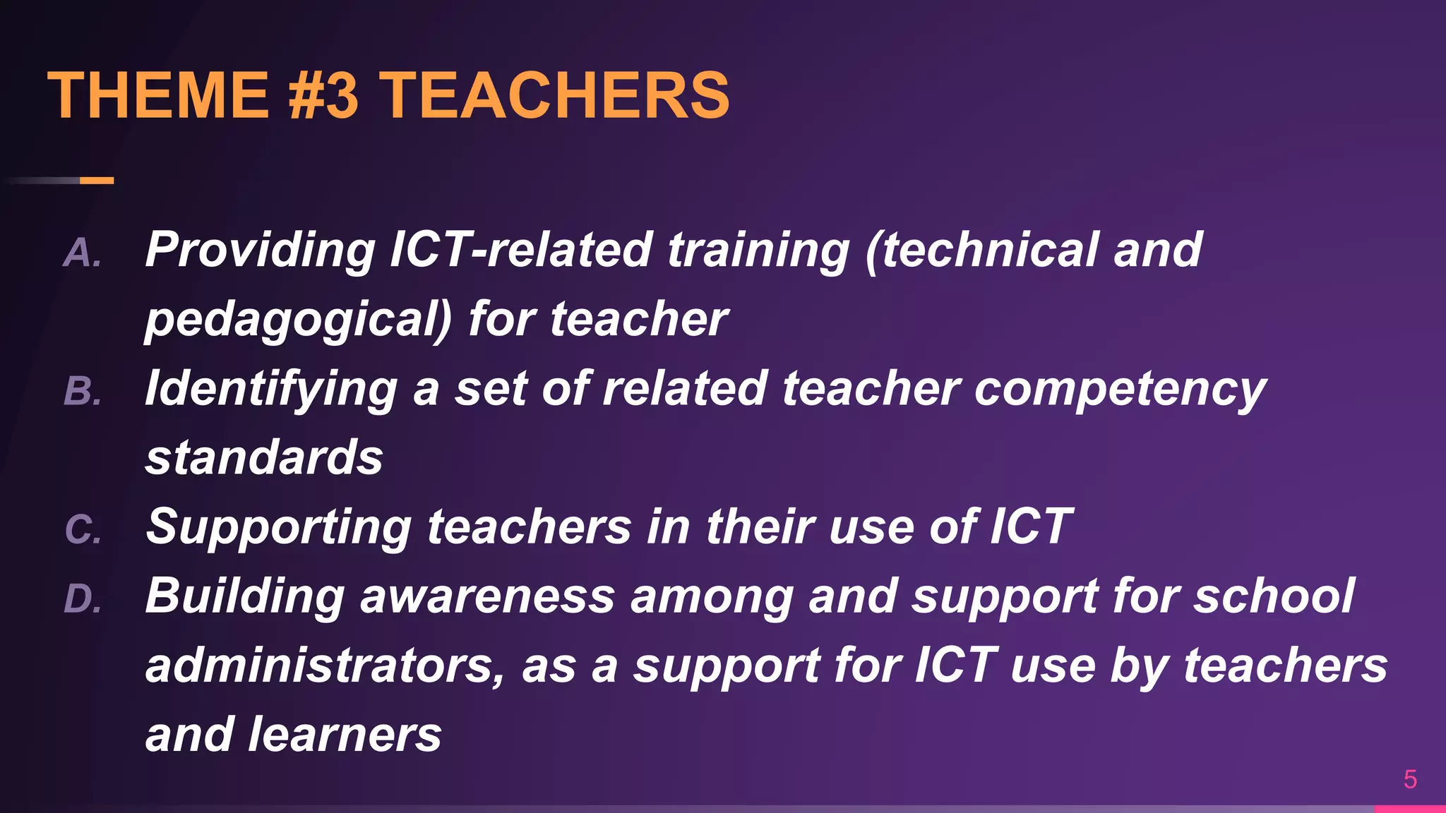 Ict Policies Ict Safety Issues And Uses Of Ict In Teaching And