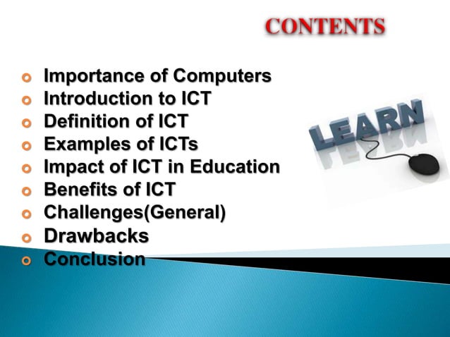 role of ICT in education | PPTX | Internet | Computing