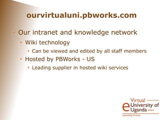 Virtual University of Uganda - ICT presentation | PDF