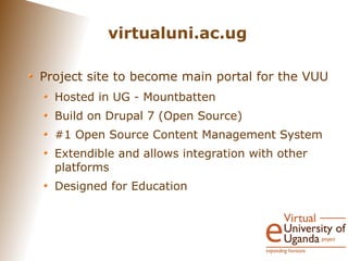 Virtual University of Uganda - ICT presentation | PDF