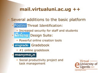 Virtual University of Uganda - ICT presentation | PDF
