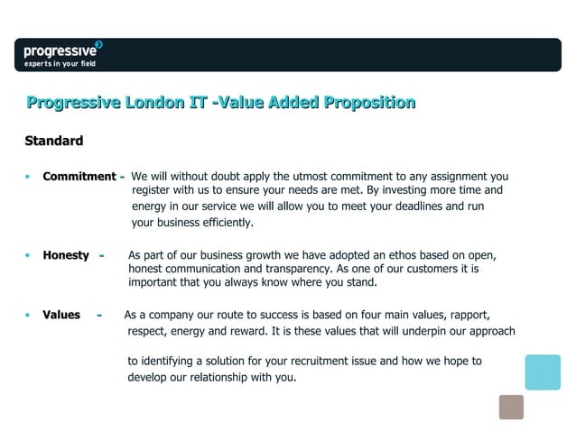 Progressive Recruitment Company Brochure | PPT