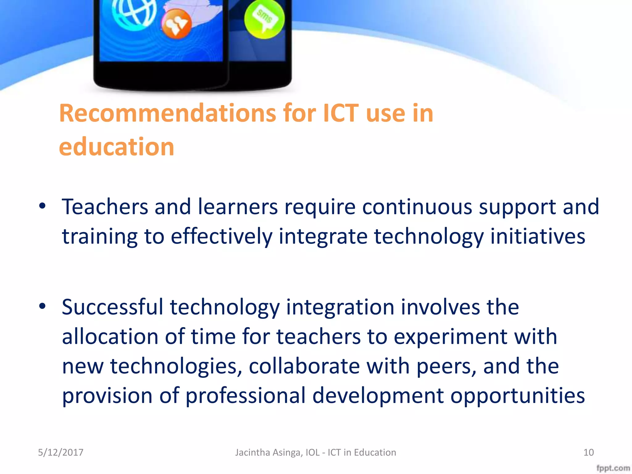The use of ICT in Education | PPTX