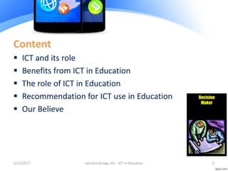 The use of ICT in Education | PPTX