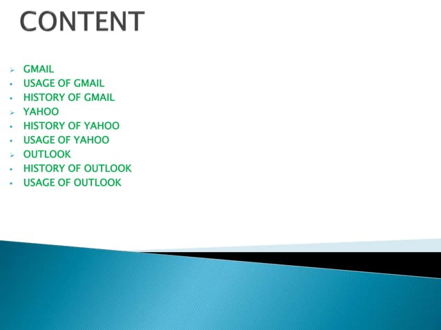 GMAIL, OUTLOOK,YAHOO | PPTX | Email | Internet