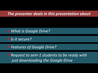 ICT presentation on Google Drive | PPTX