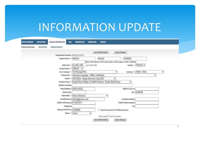 ICT PRESENTATION - LOGIN INTO STUDENT ACCOUN | PPT