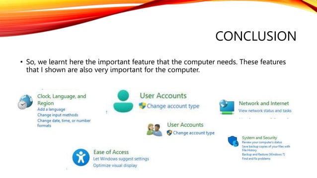 Features of Control Panel | PPTX