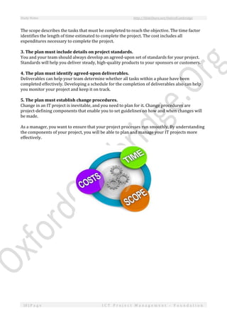 ICT Project Management - Study Notes | PDF