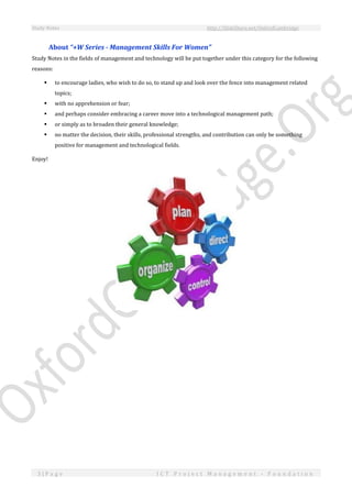 ICT Project Management - Study Notes | PDF
