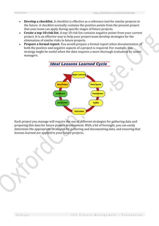 ICT Project Management - Study Notes | PDF