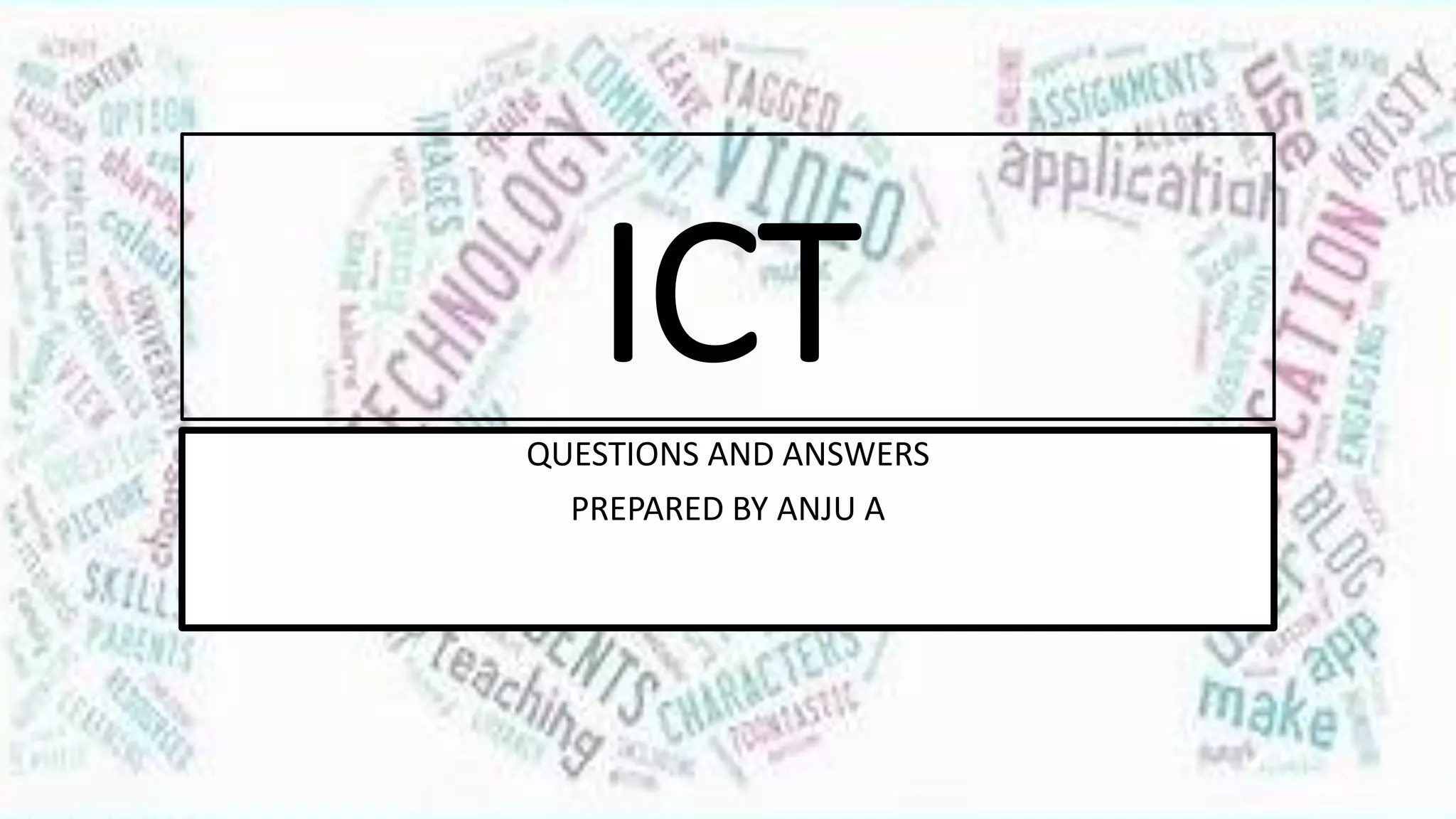 Ict question and answers | PDF