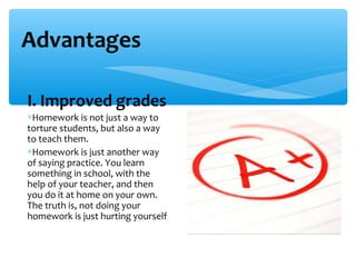 Pros and Cons of Homework that affects Students Academic Grades | PPT