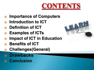 ICT Report In Service training orientation | PPT