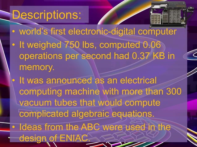 History of Computers: ABC and ENIAC | PPTX