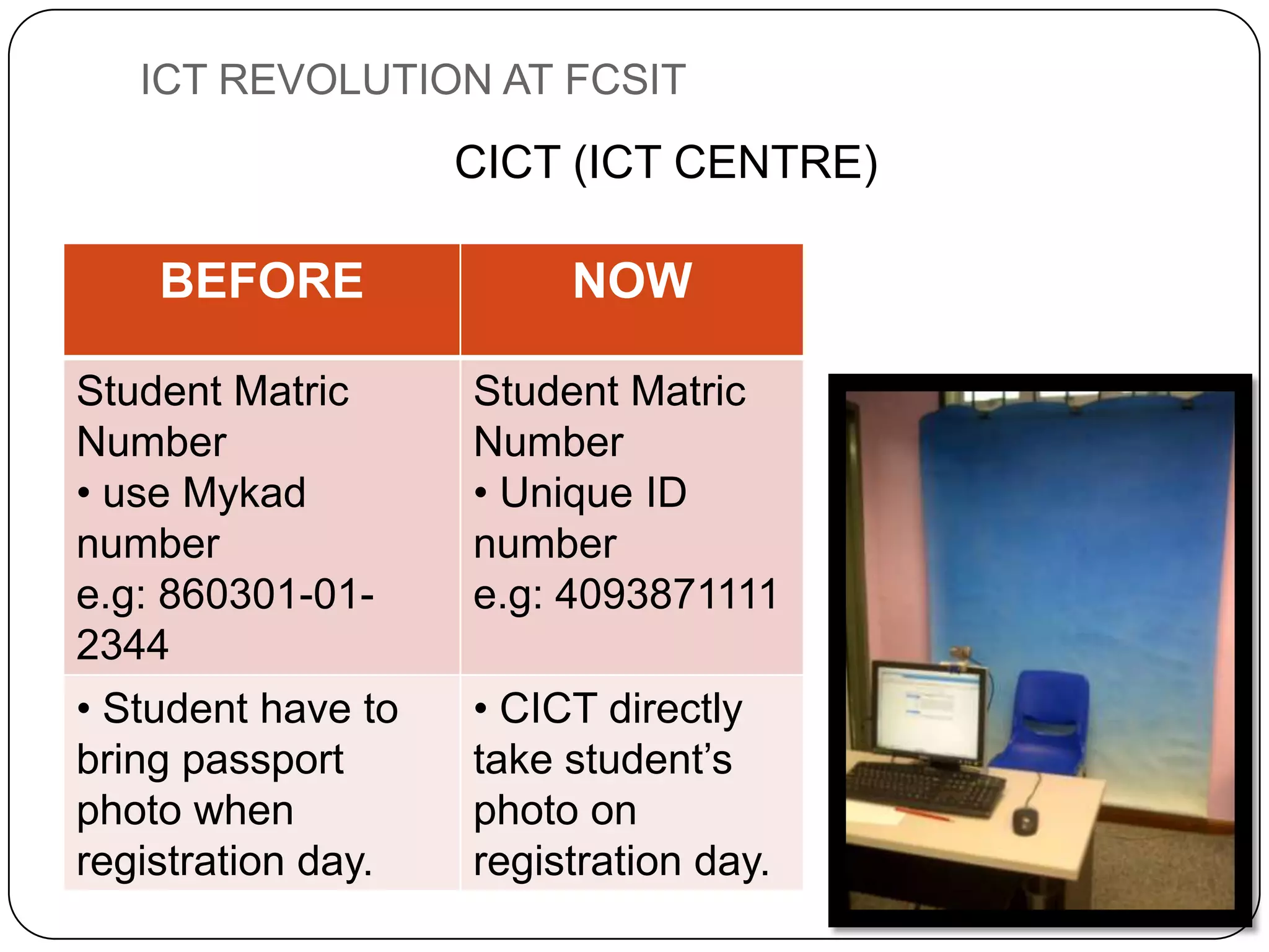 Ict revolution at fcsit | PPTX