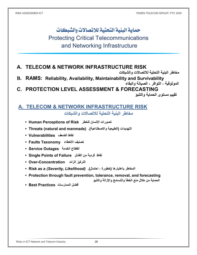 ICT Risk Assessment تقييم المخاطر الاتصالات وتكنولوجيا المعلومات | PDF