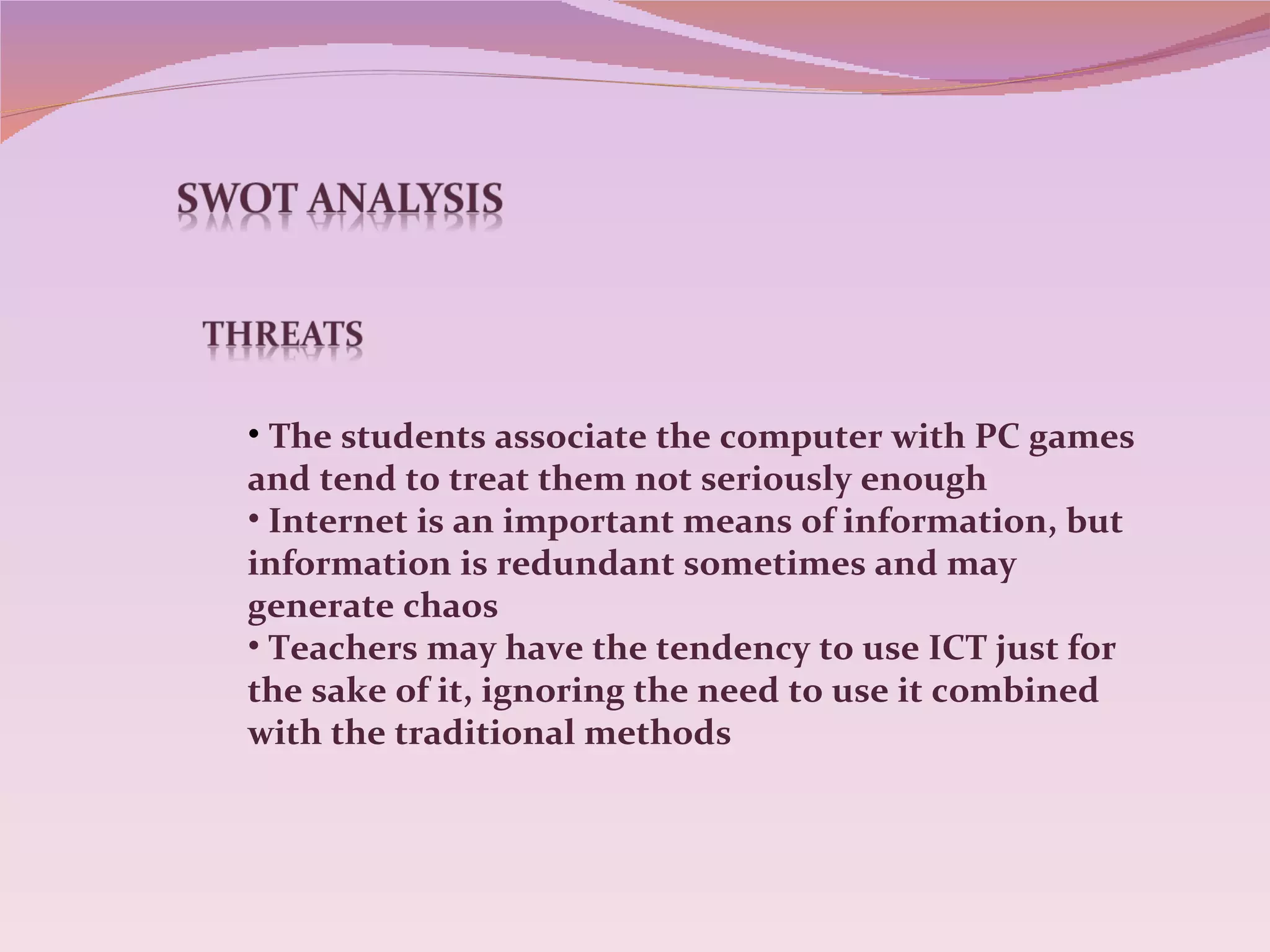 SWOT Analysis on the Use of ICT - Romania | PPT