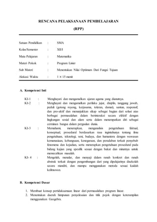 RPP ProgramLinear media Geogebra | DOCX