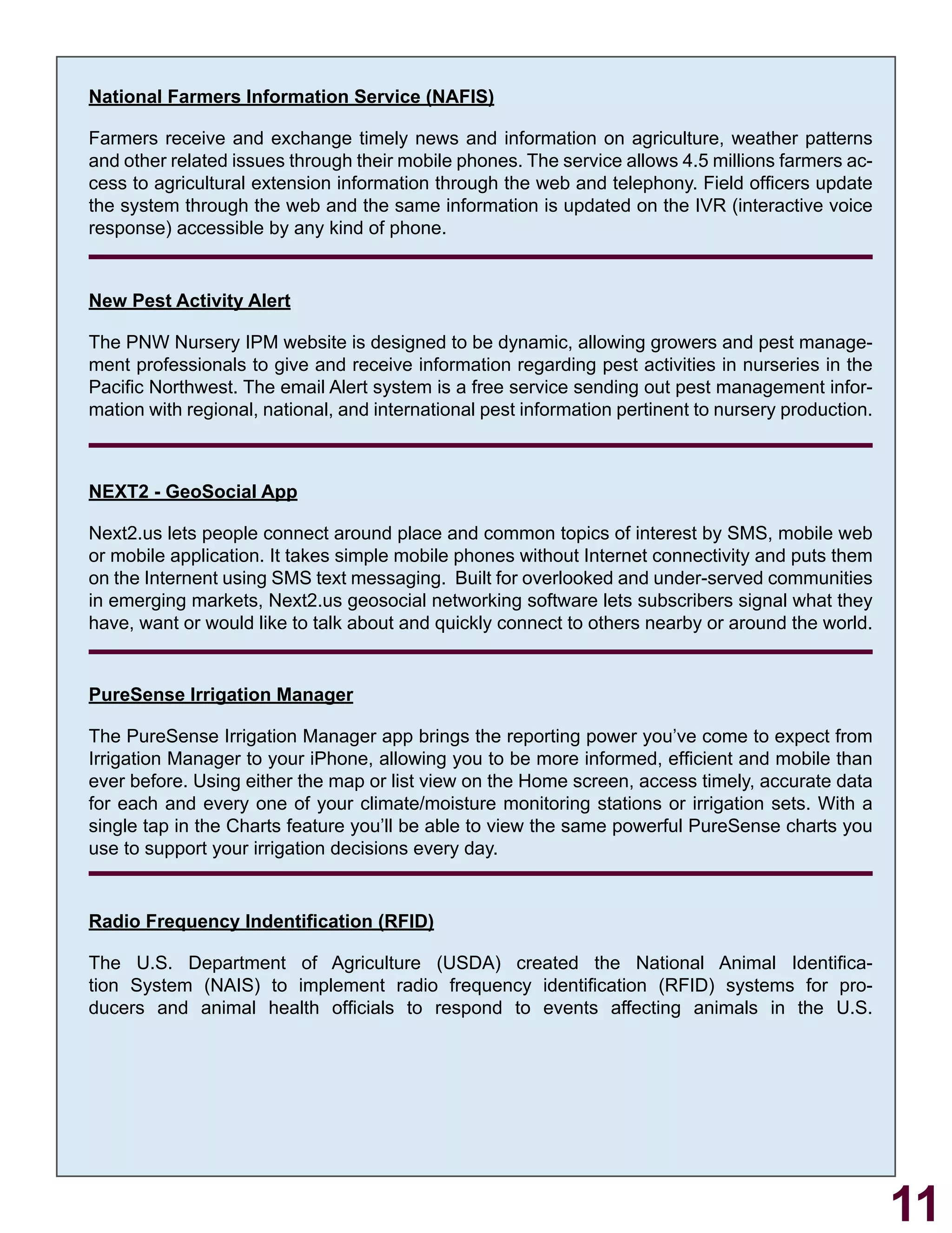 ICTs along the agriculture value chain | PDF
