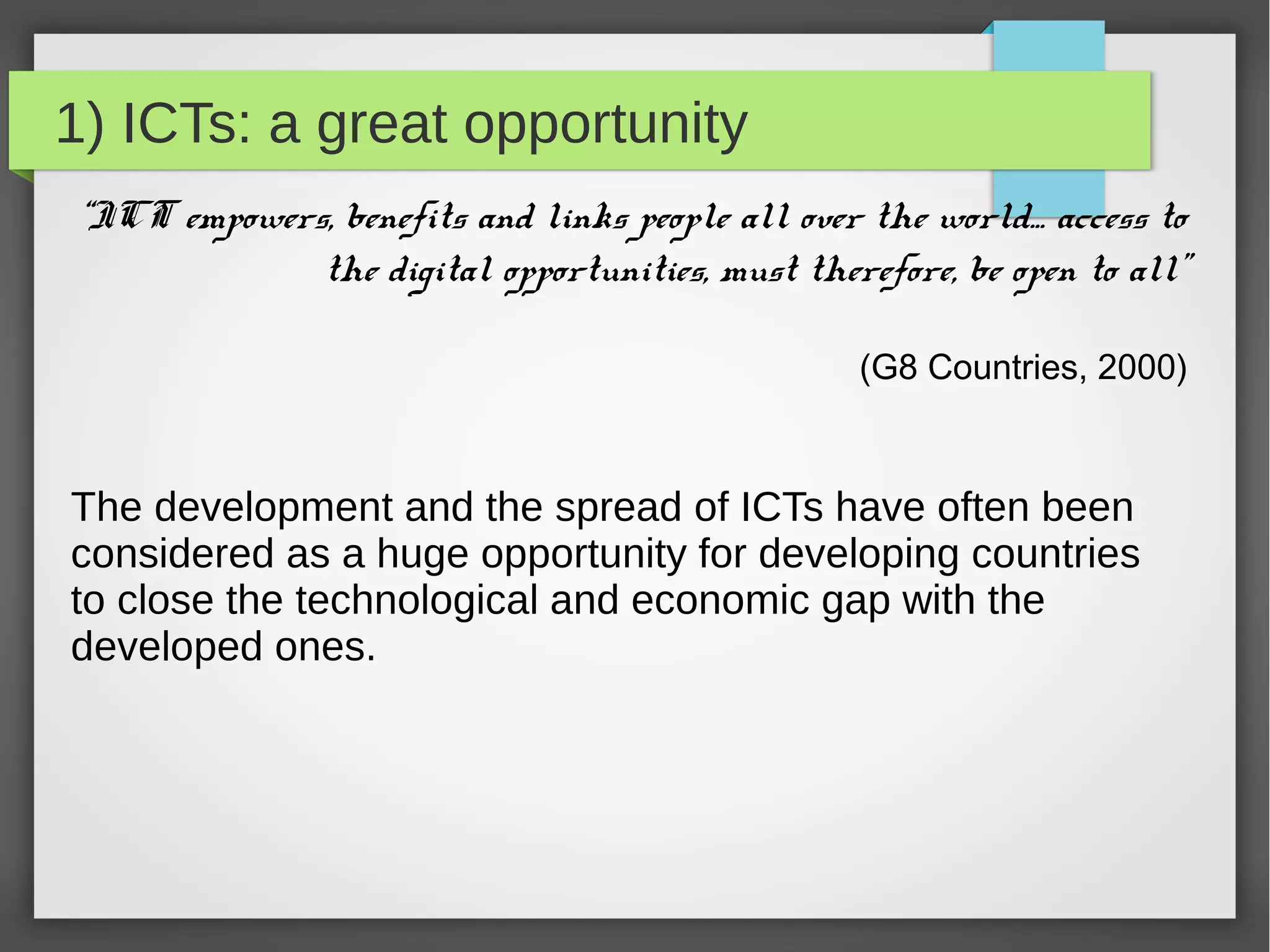 Icts, economic growth and digital divide | PPT
