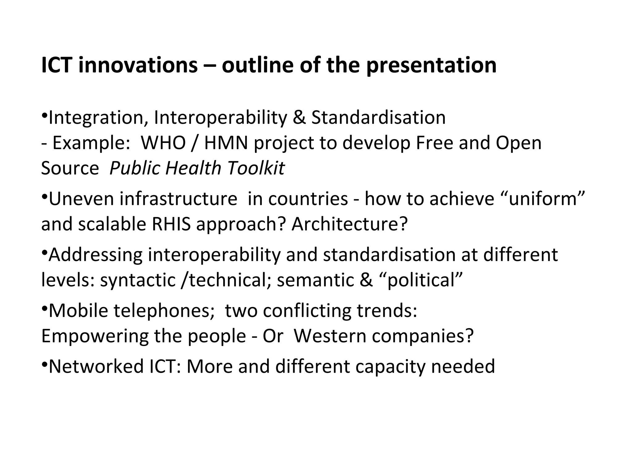 Innovations in Information Communication Technology | PPT