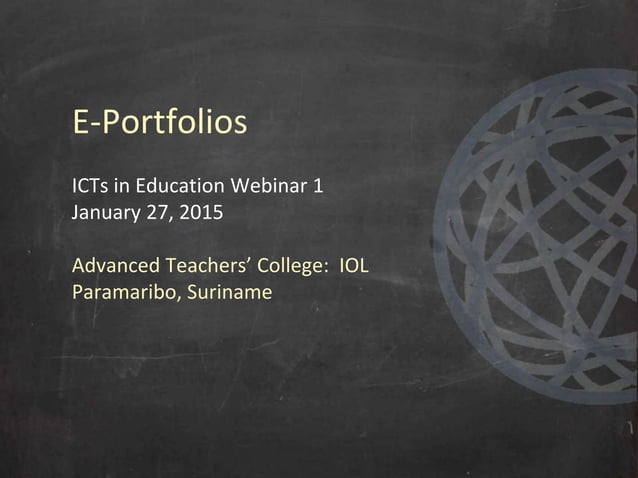 ePortfolios for ICT in Education: Suriname | PPT