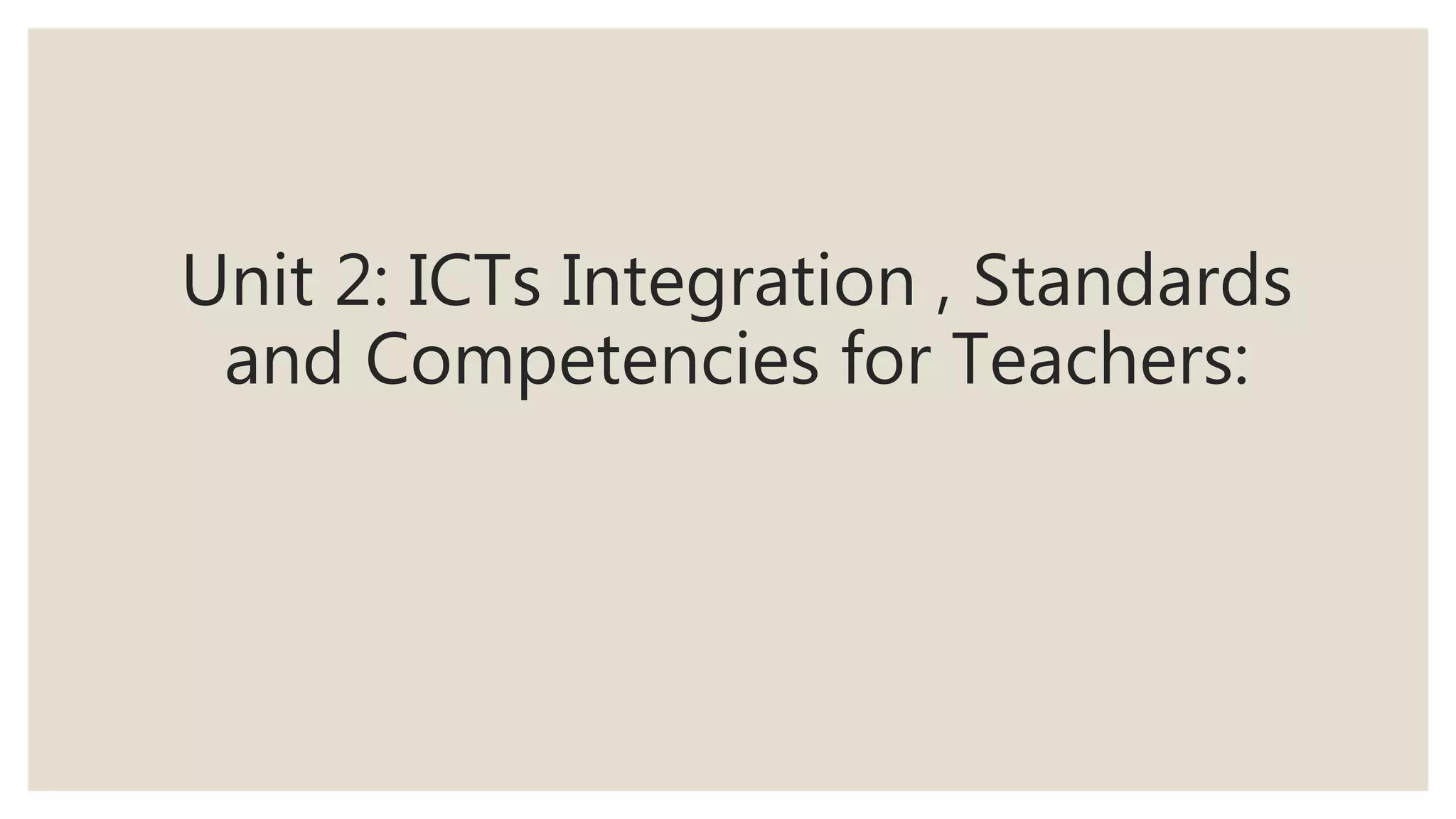 ICTs integration | PPT